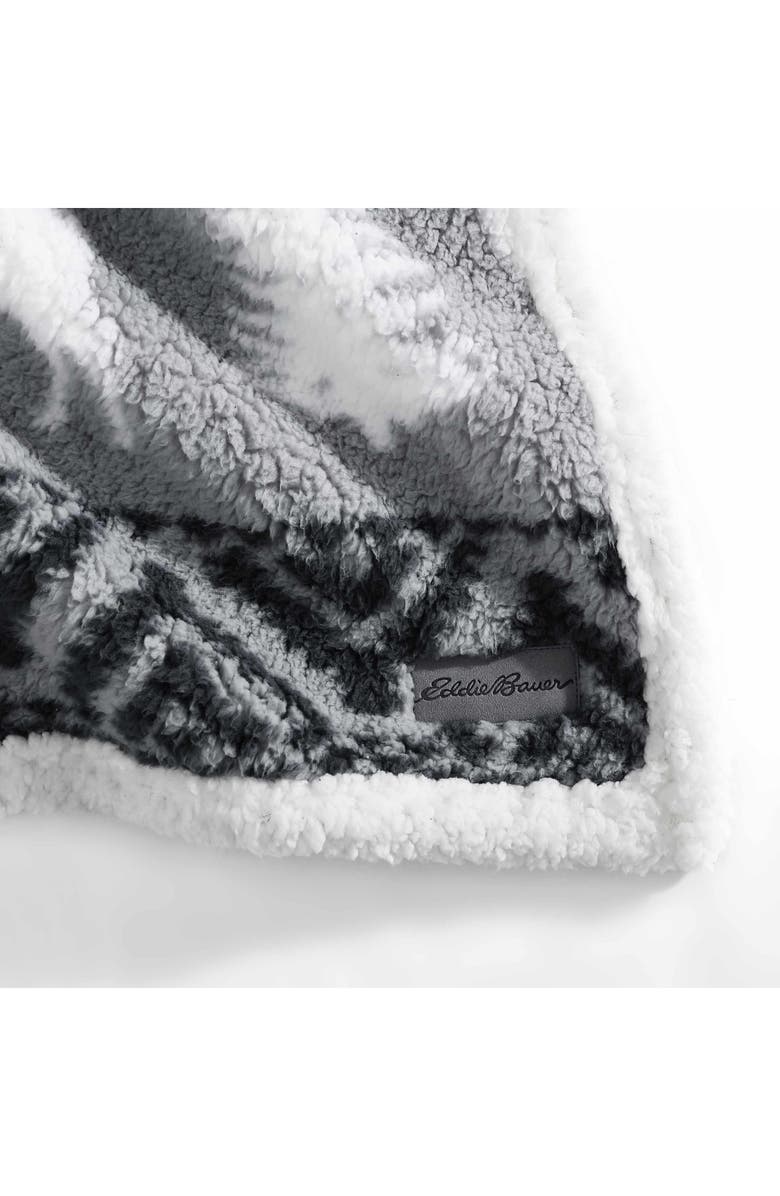 Eddie Bauer Woodland Fair Isle Plush Plaid Faux Shearling Throw Blanket ...