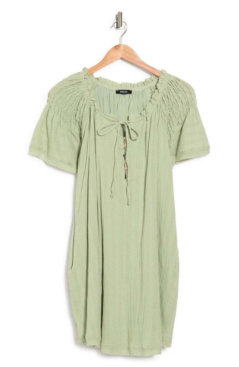 WISHLIST Jacquard Check Cotton Minidress | Nordstromrack