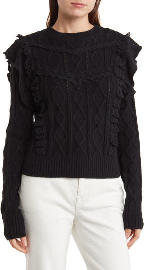 Grey Collective Lace Pointelle Sweater | Nordstromrack