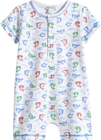 Kissy Kissy Print Pima Cotton Romper | Nordstrom