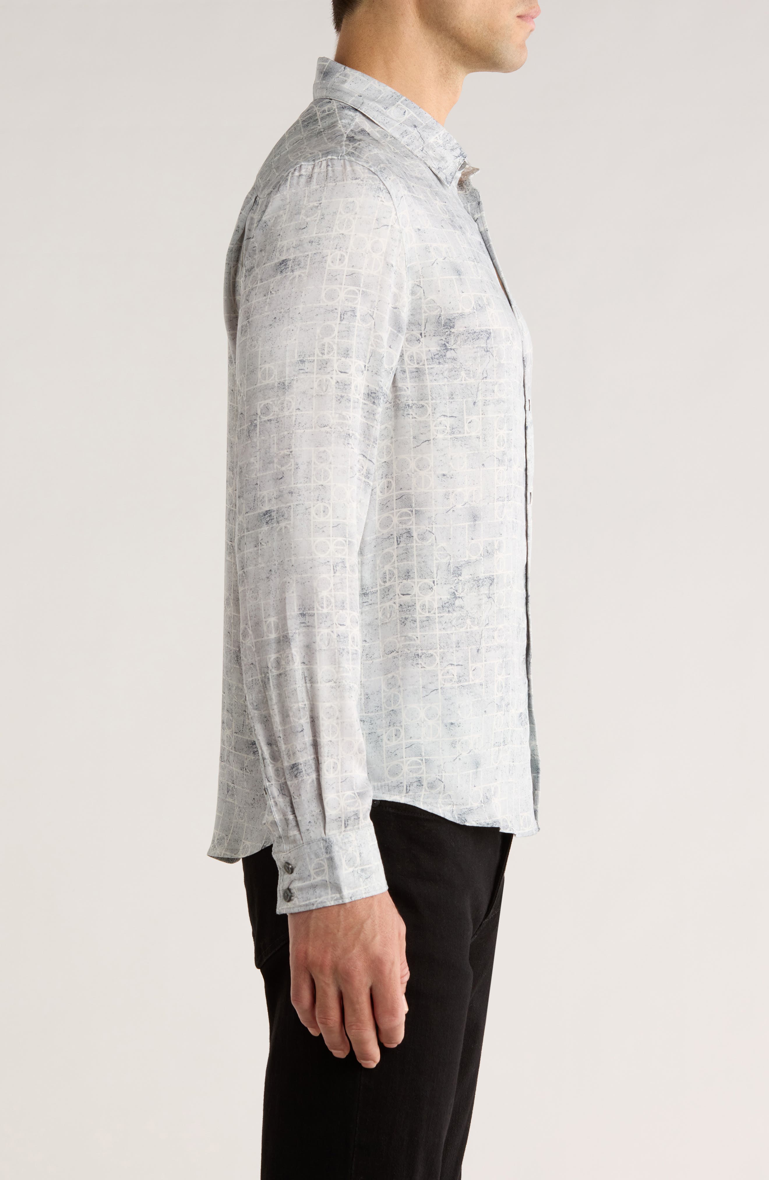 John Varvatos Luca Digital Print Button-Up Shirt | Nordstrom