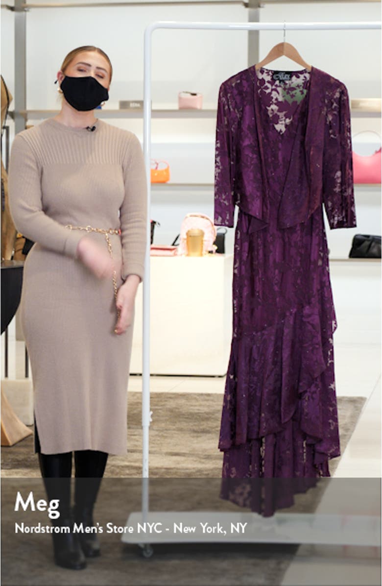 Alex Evenings Textured Floral Crystal Detail Cocktail Dress with Jacket ...