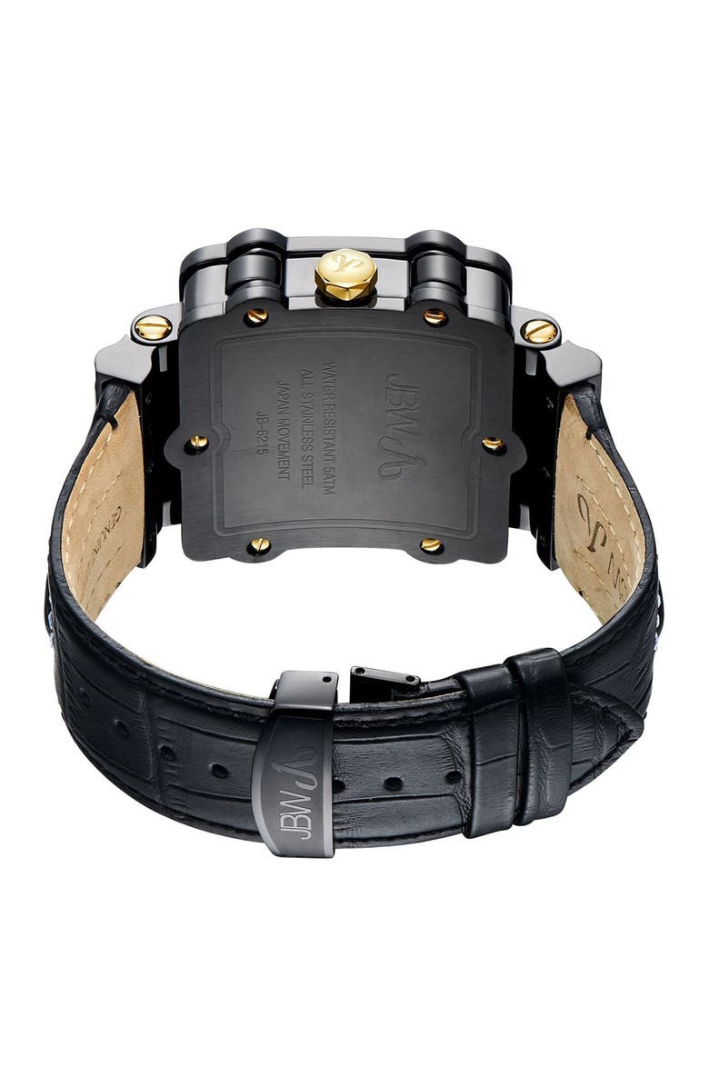 JBW Men's Phantom Diamond Croc Embossed Leather Strap Watch, 46mm - 2. ...