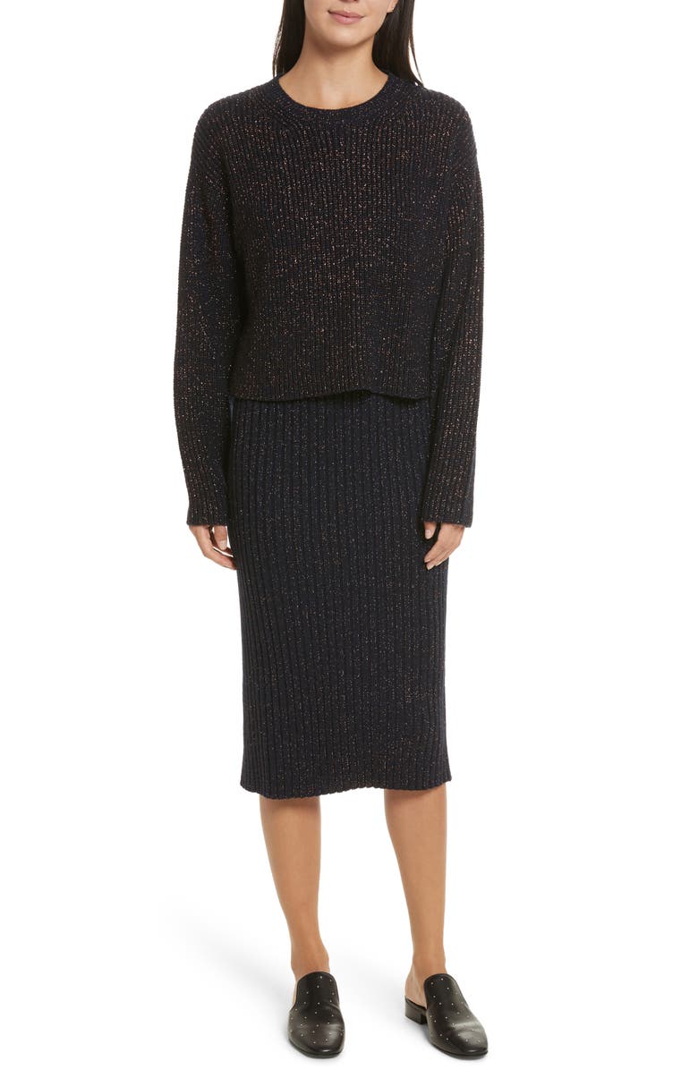 rag & bone Leyton Metallic Knit Merino Wool Blend Sweater | Nordstrom