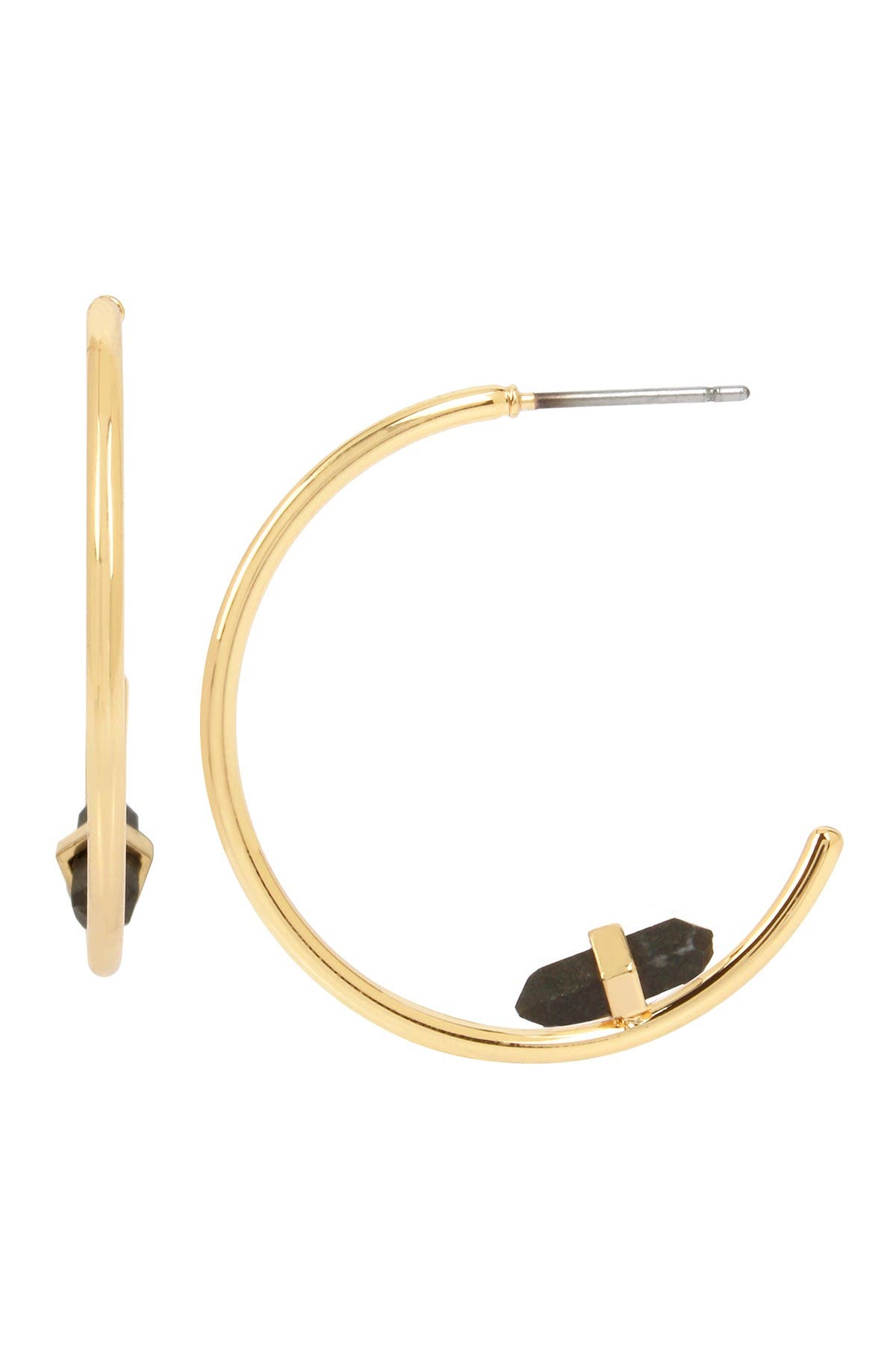 AllSaints Pyrite Stone Gold Open Hoop Earrings | Nordstromrack