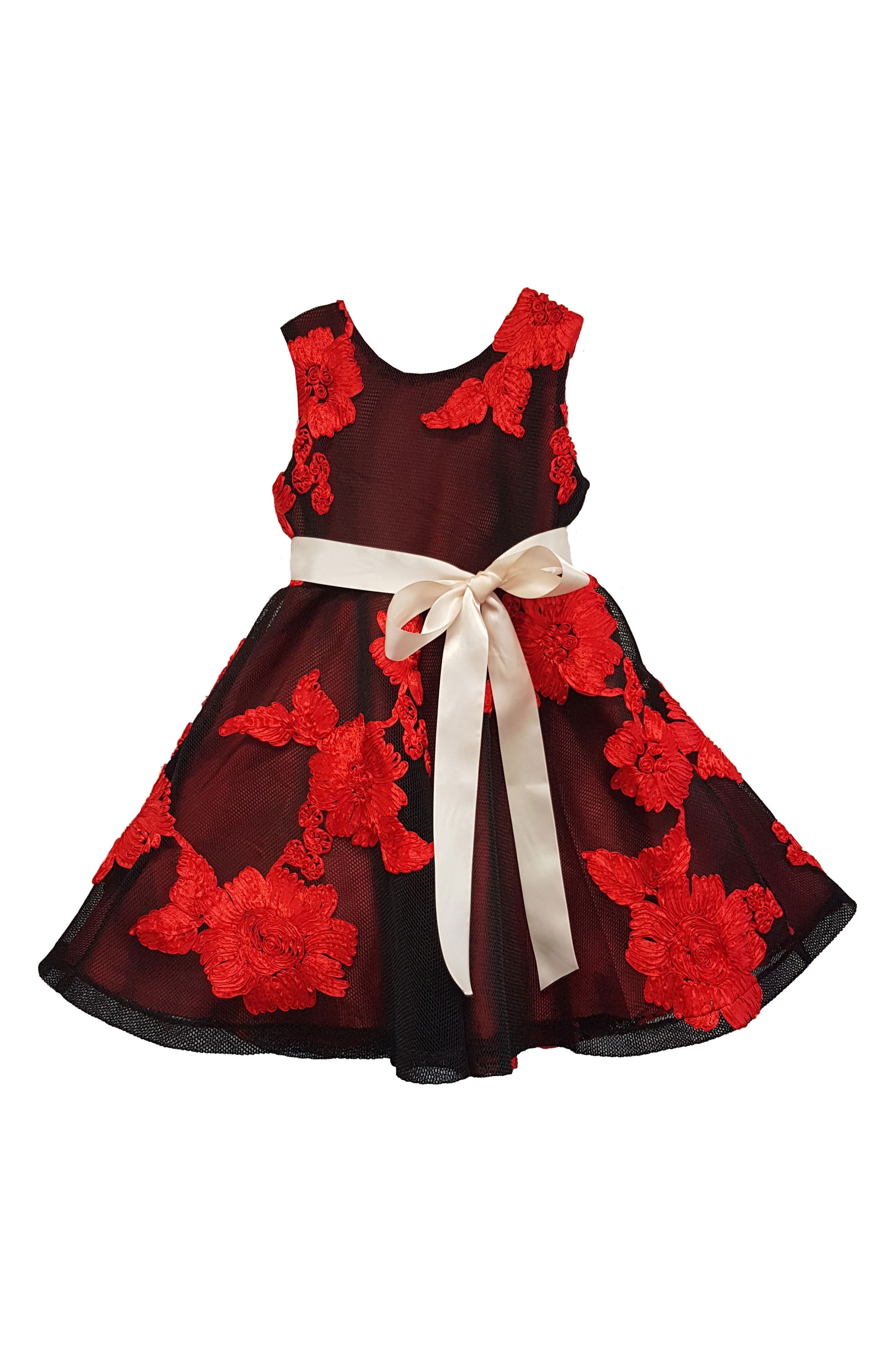 JOE-ELLA Kids' Ribbon Embroidered Sleeveless Dress | Nordstromrack