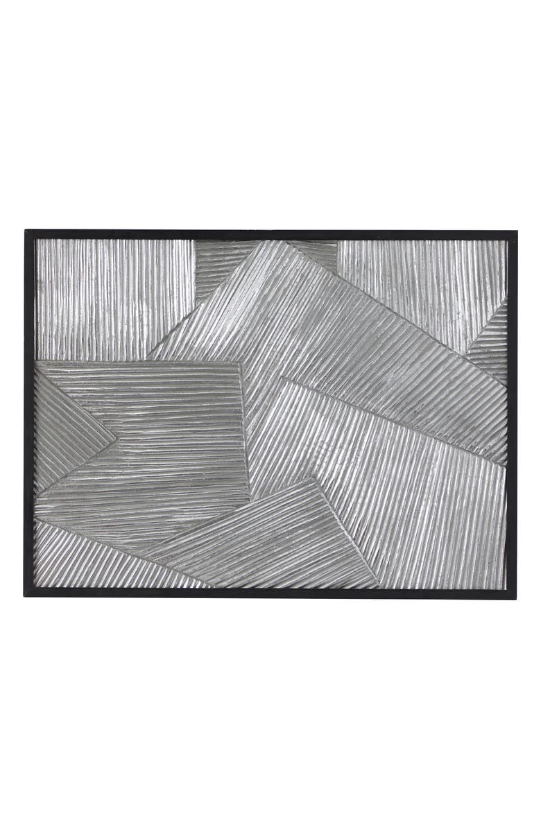VIVIAN LUNE HOME Silvertone Wood Carved Radial Geometric Wall Decor ...