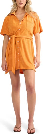 Viens Avec Moi The Coastal Terry Cloth Cover-Up Shirtdress | Nordstrom