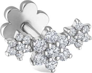 MARIA TASH Diamond Flower Threaded Helix Stud Earring | Nordstrom