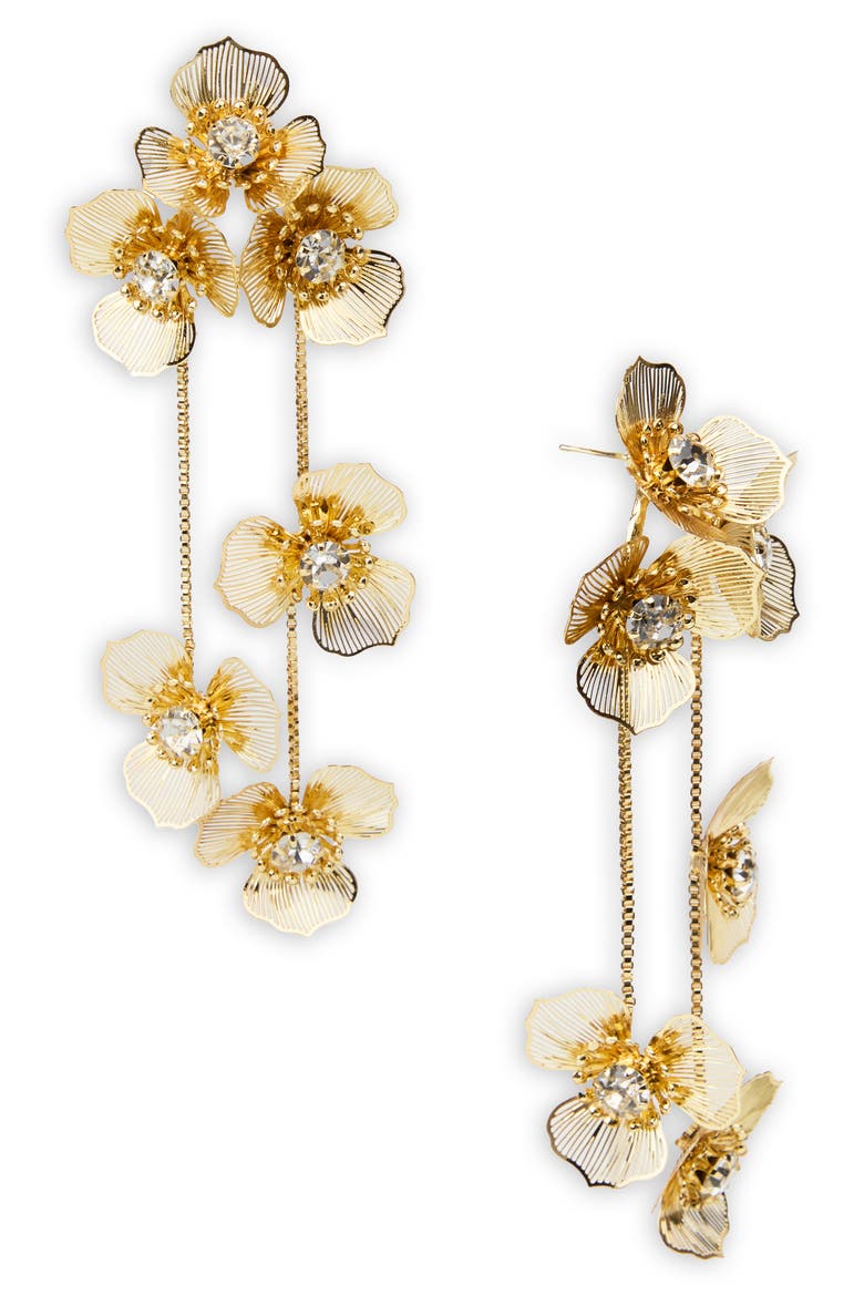 Crystal Flower Charm Drop Earrings (Women) | Nordstromrack