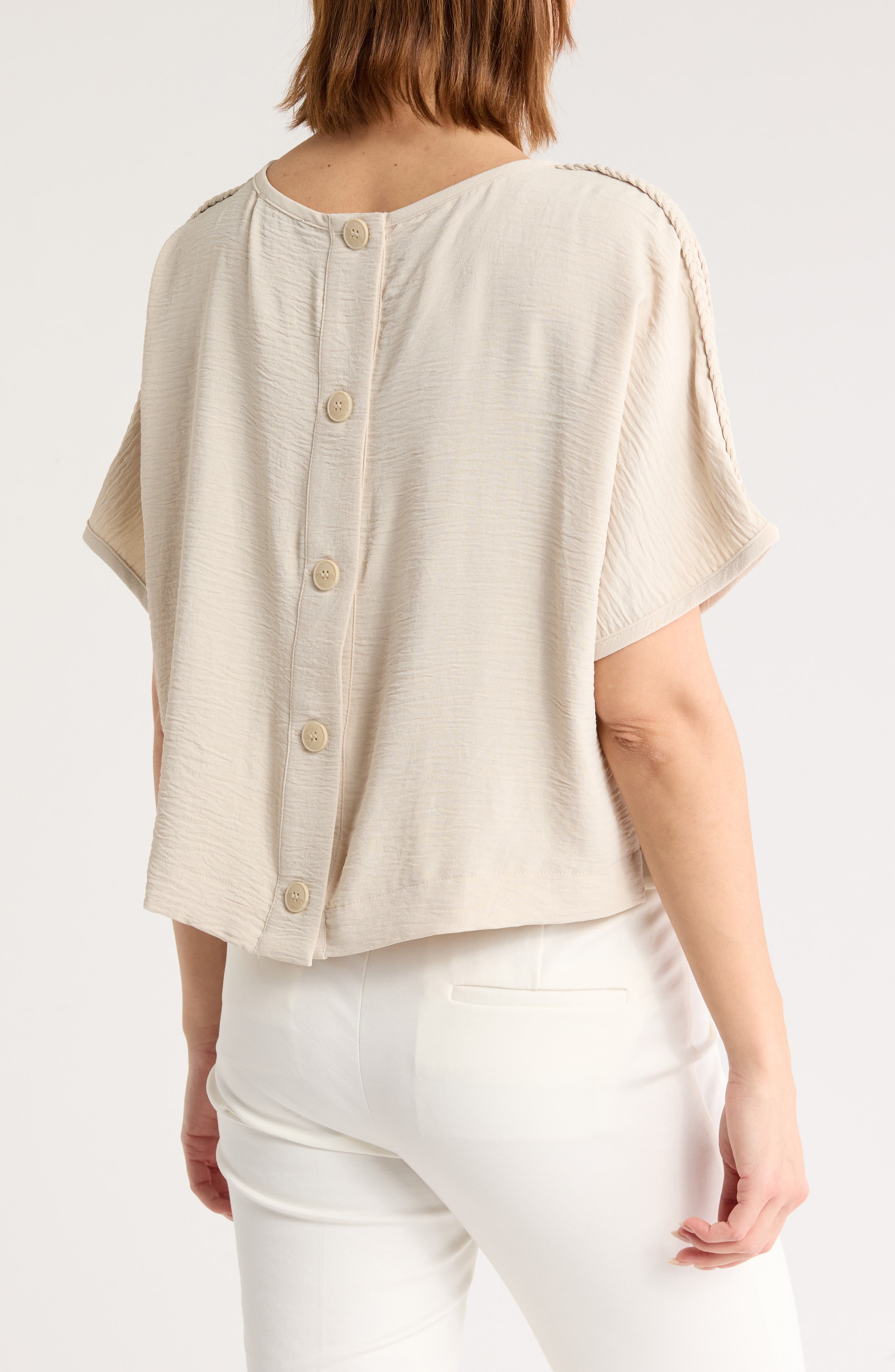 Adrianna Papell Braided Textured Dolman Sleeve Top | Nordstromrack