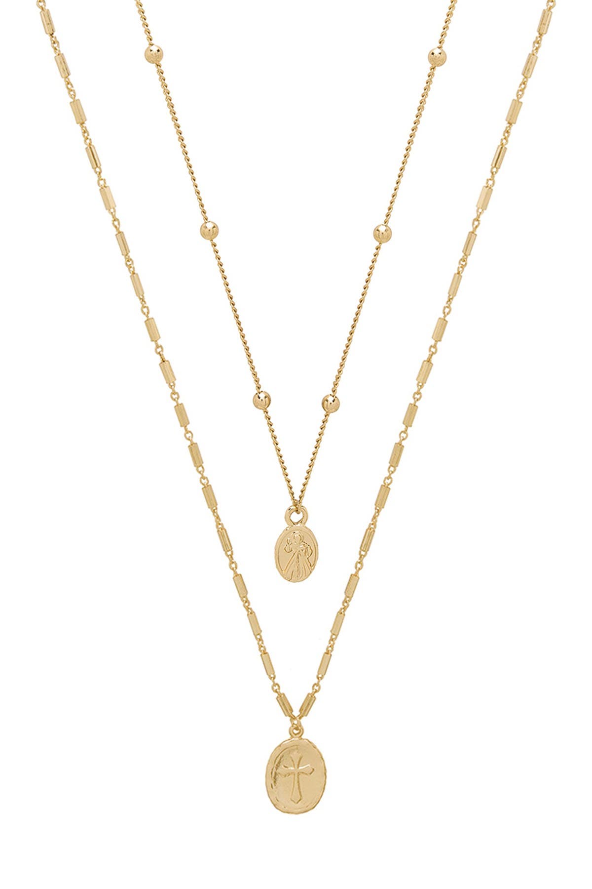 Ettika 18K Gold Plated Double Simple Coin Layered Necklace | Nordstromrack
