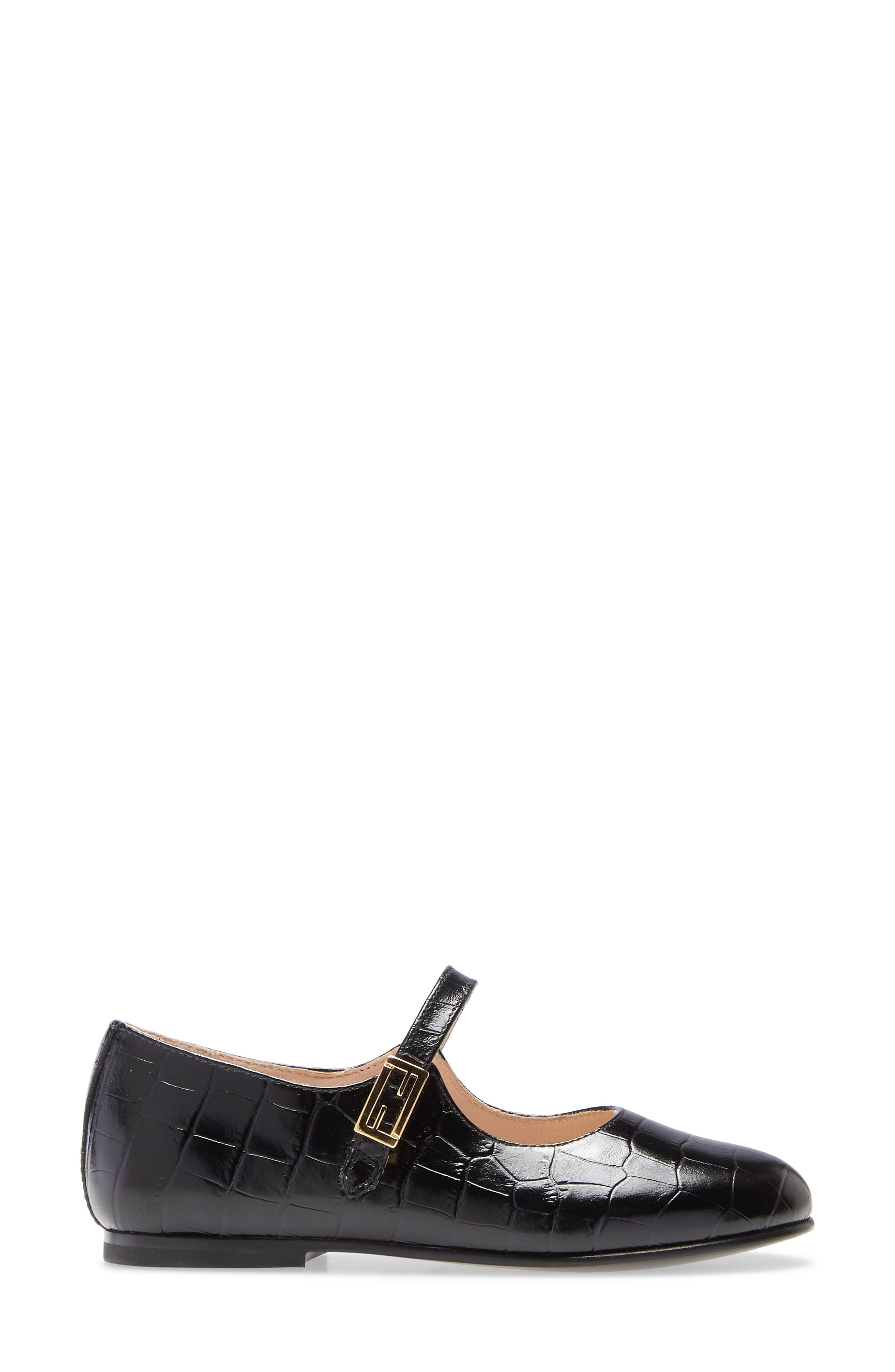 Fendi Logo Buckle Croc Embossed Mary Jane | Nordstromrack
