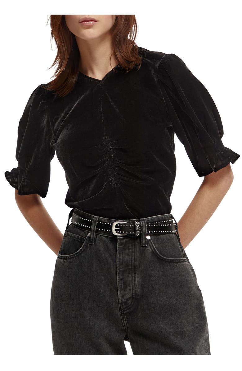 Scotch & Soda Ruched Velvet Top | Nordstromrack
