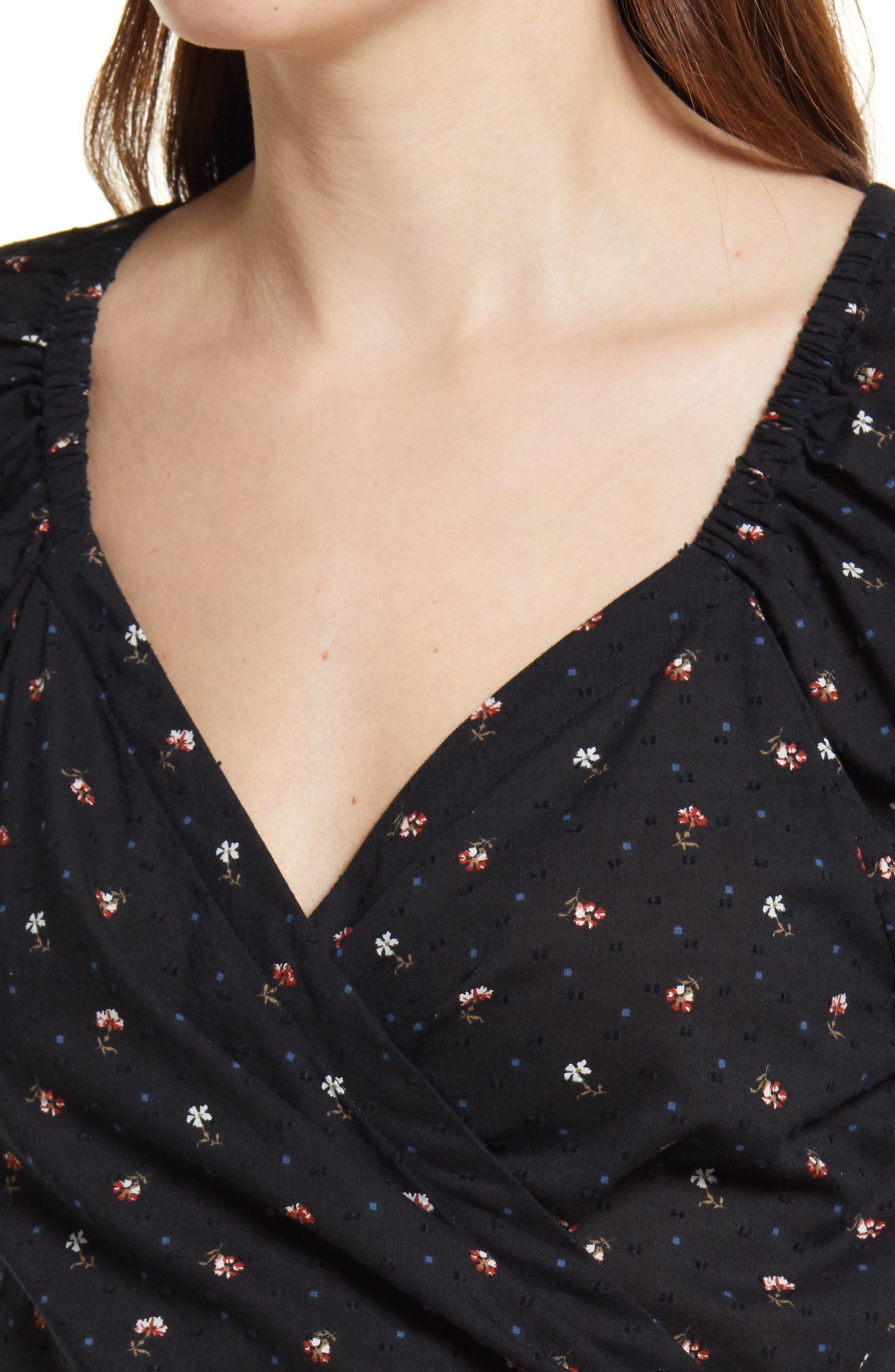 Spring Floral Pintuck Wrap Top (Women) | Nordstromrack