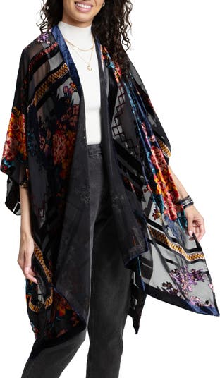 SAACHI Floral Velvet Ruana | Nordstromrack