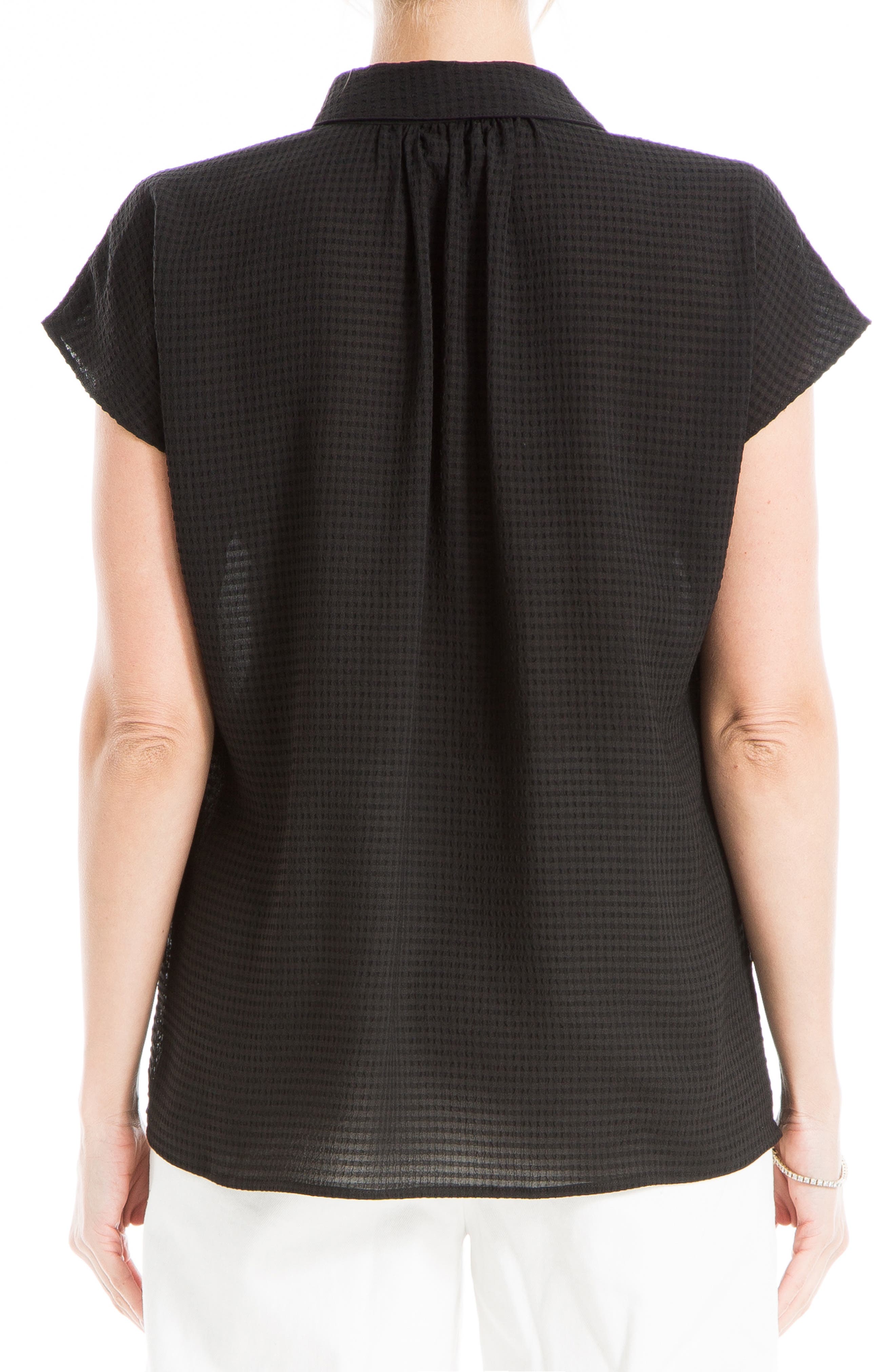 MAX STUDIO Collared Textured Blouse | Nordstromrack