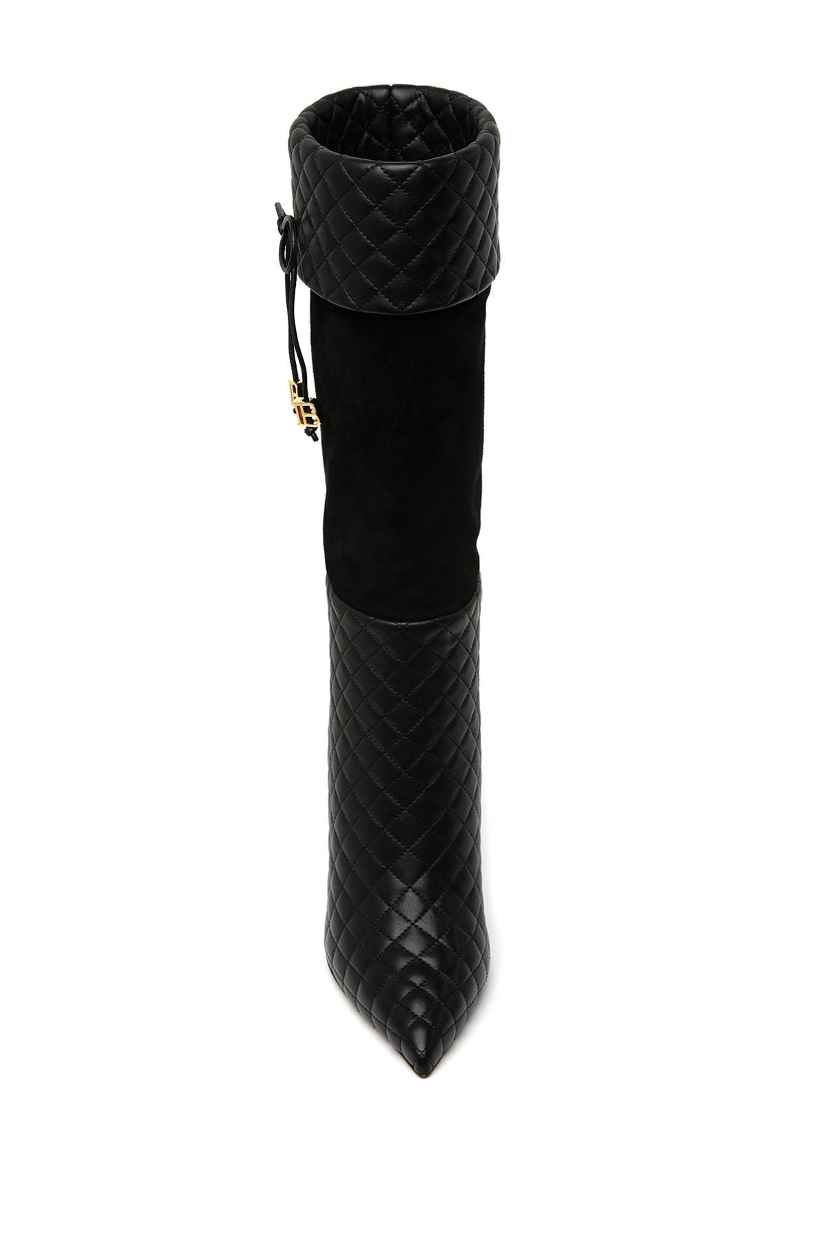 Balmain Pointed Toe Quilted Leather Calf Boot | Nordstromrack