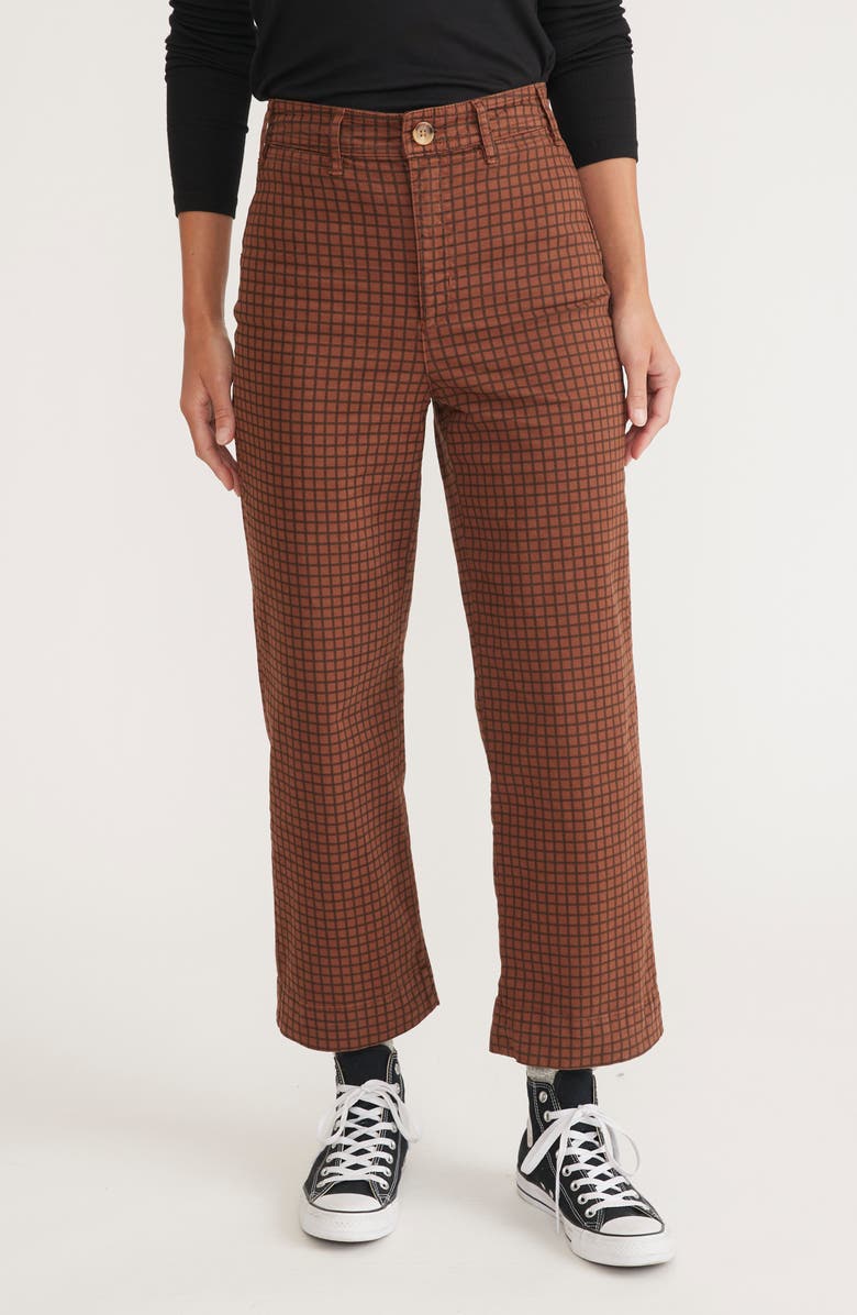 Marine Layer Bridget High Waist Wide Leg Stretch Cotton Ankle Pants ...