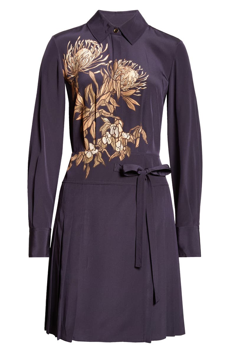 Jason Wu Collection Placed Floral Print Long Sleeve Silk Shirtdress ...
