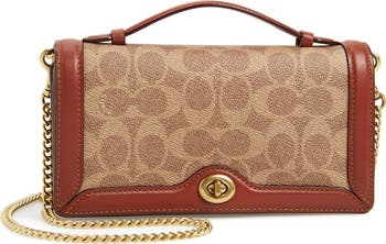 COACH Riley Signature Canvas & Leather Chain Clutch | Nordstrom