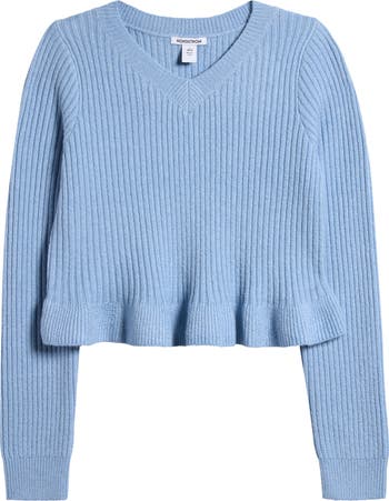 Nordstrom Kids' Ruffle Rib Crop Sweater | Nordstromrack