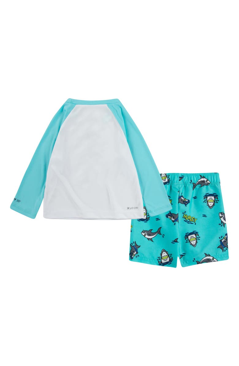 Hurley Shark UPF 50+ Rashguard T-Shirt & Board Shorts Set | Nordstromrack