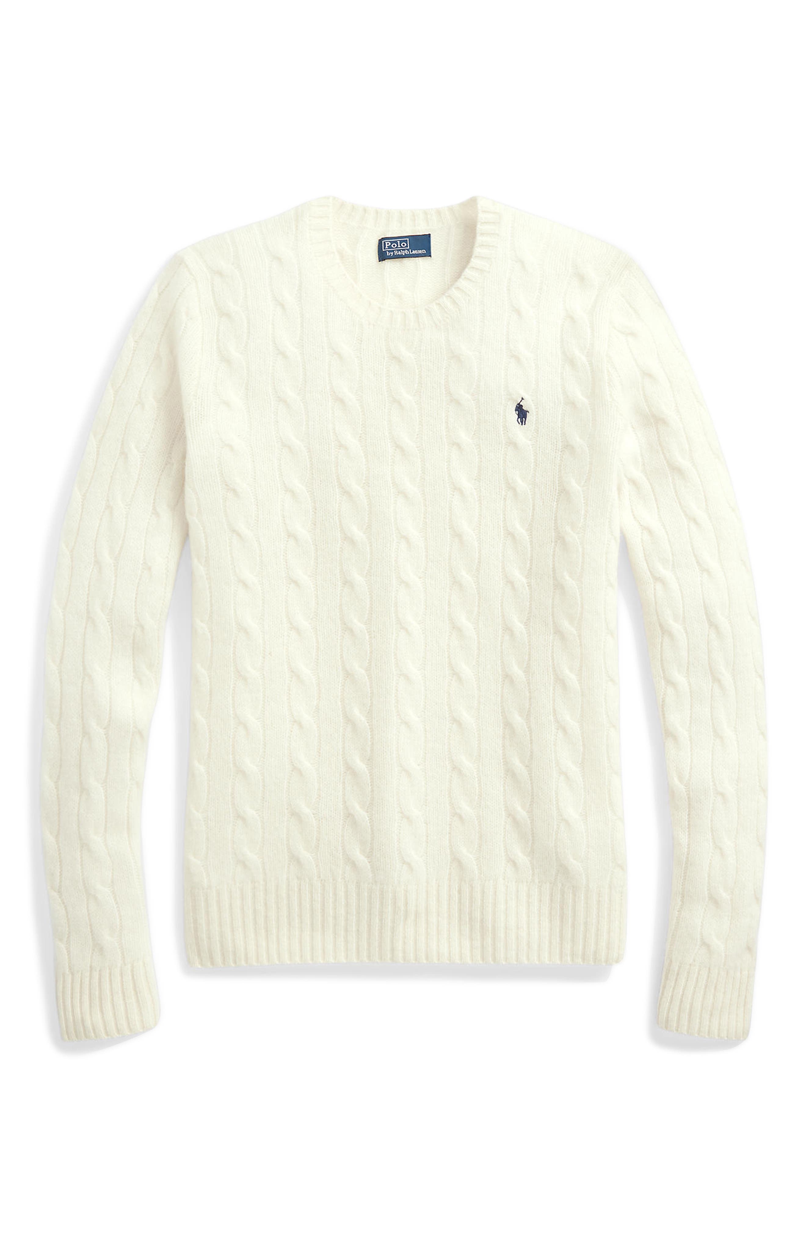 Polo Ralph Lauren Julianna Cable Stitch Wool & Cashmere Sweater | Nordstrom