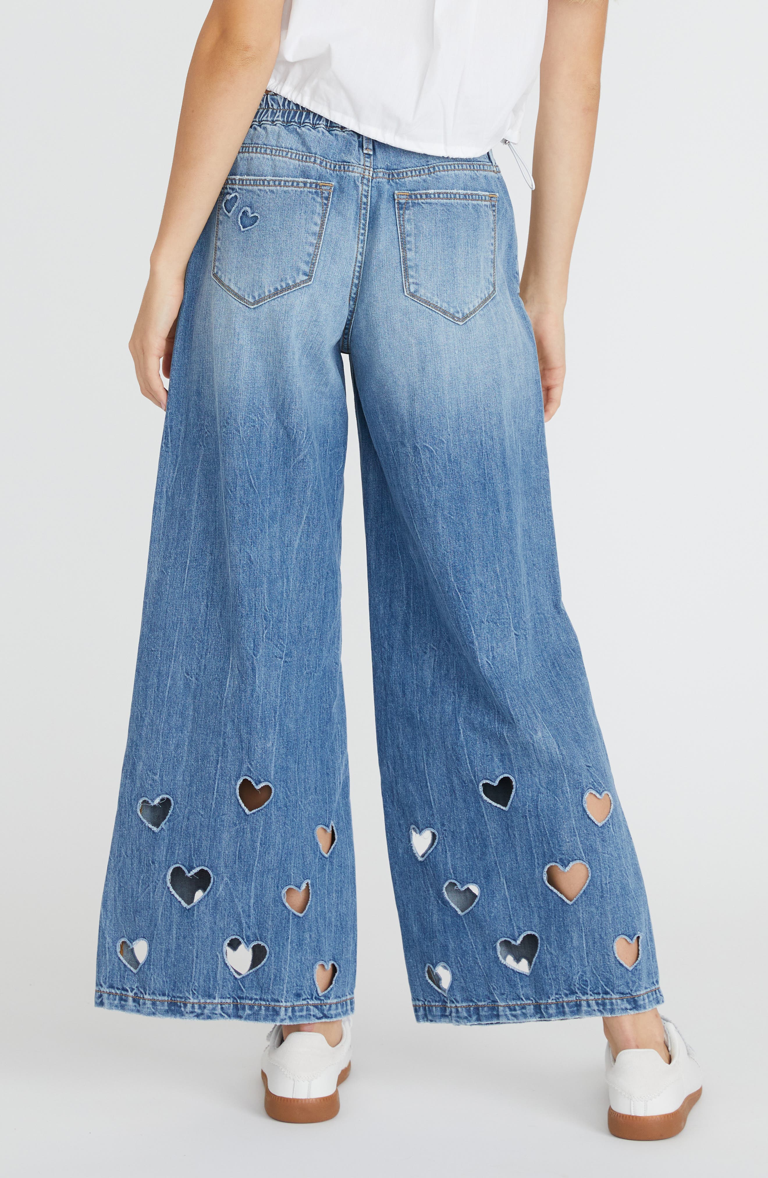 Driftwood Eloise x Cupid Cutout Heart Wide Leg Jeans | Nordstromrack