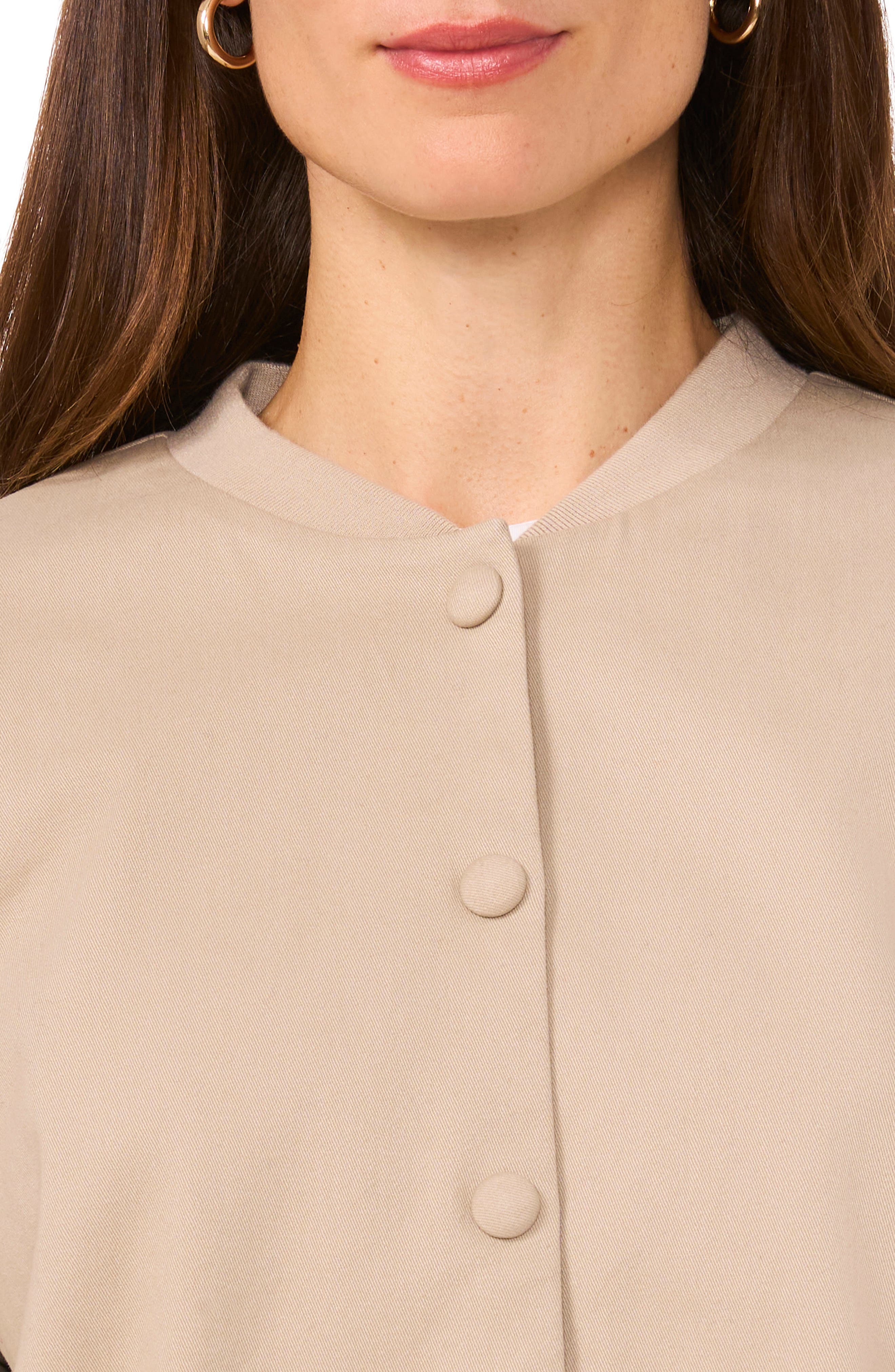 Halogen® Snap Front Crop Bomber Jacket | Nordstromrack