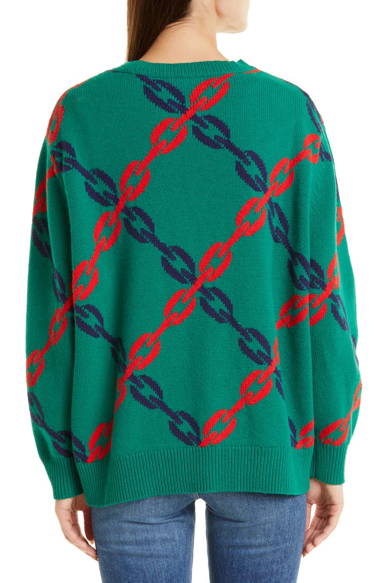 Clare V. Papi Chain Jacquard Wool & Cotton Blend Cardigan | Nordstromrack