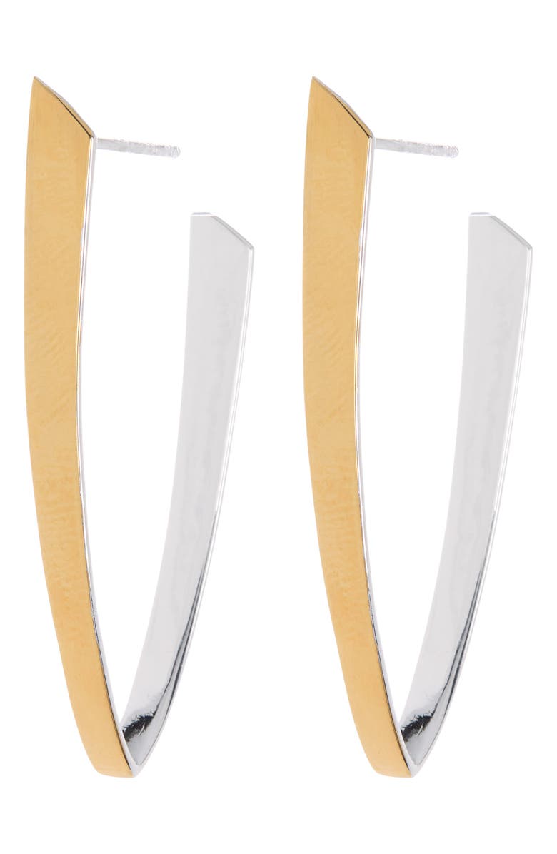 Argento Vivo Sterling Silver Two-Tone Flat V Hoop Earrings | Nordstromrack