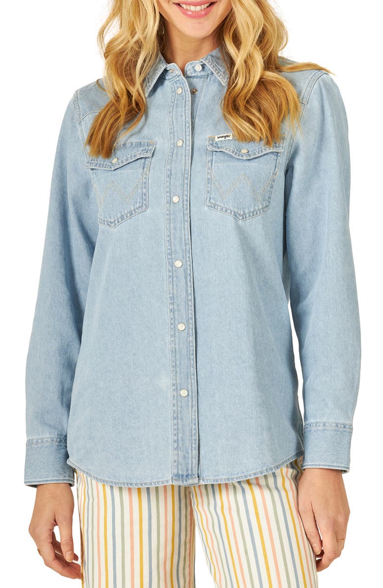 Wrangler Heritage Denim Snap Shirt | Nordstromrack