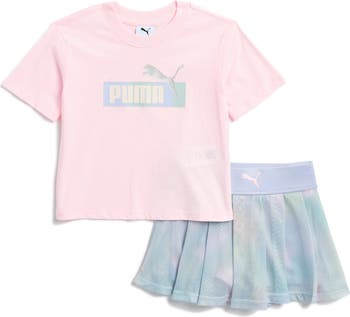 PUMA Kids' Logo Graphic T-Shirt & Mesh Skort Set | Nordstromrack