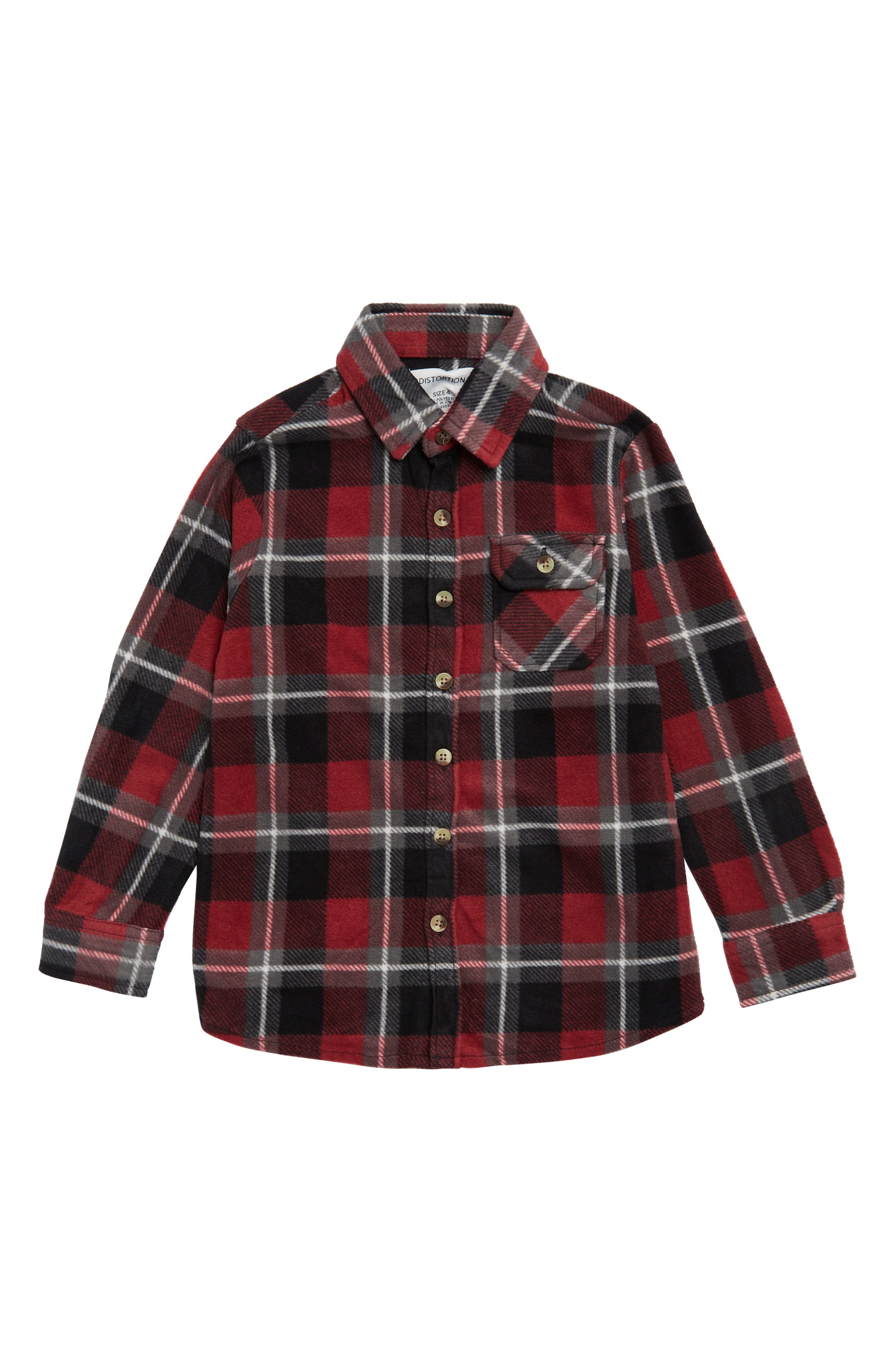 DISTORTION Kids' Plaid Long Sleeve Flannel Button-Up Shirt | Nordstromrack
