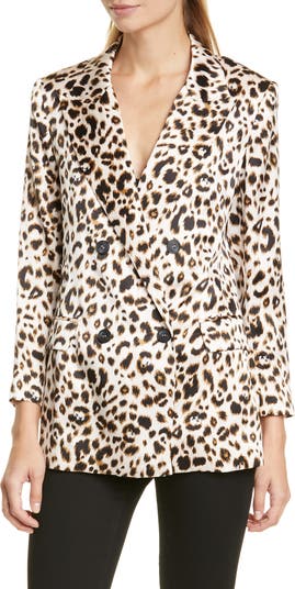 L'AGENCE Taryn Cheetah Print Silk Blazer | Nordstrom