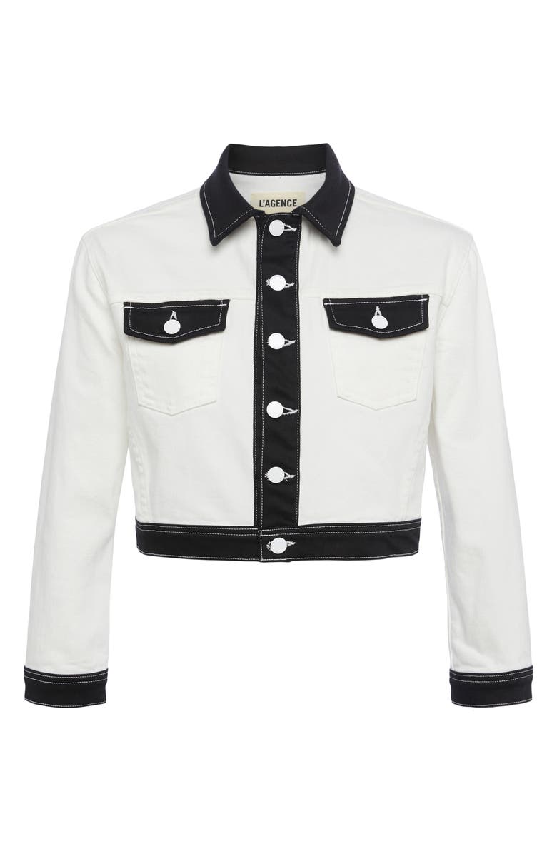 L'AGENCE Koda Colorblock Crop Jacket | Nordstromrack