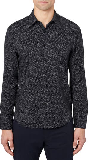 CONSTRUCT Mini Dot Print 4-Way Stretch Slim Fit Shirt | Nordstromrack