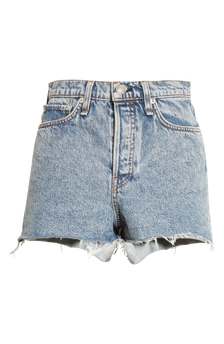 rag & bone Maya High Waist Raw Hem Cutoff Denim Shorts | Nordstromrack