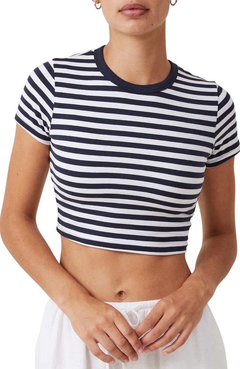 Cotton On Stripe Micro Crop T-Shirt | Nordstromrack