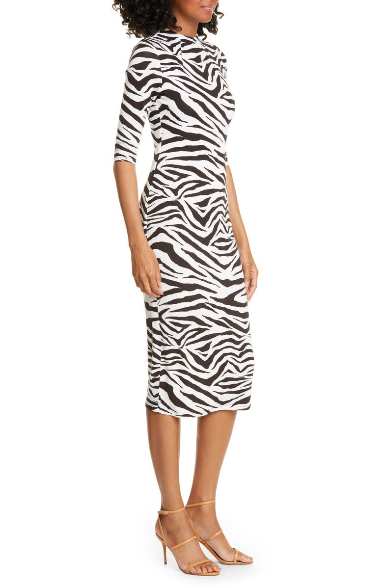 Alice + Olivia Delora Animal Print Mock Neck Dress | Nordstromrack