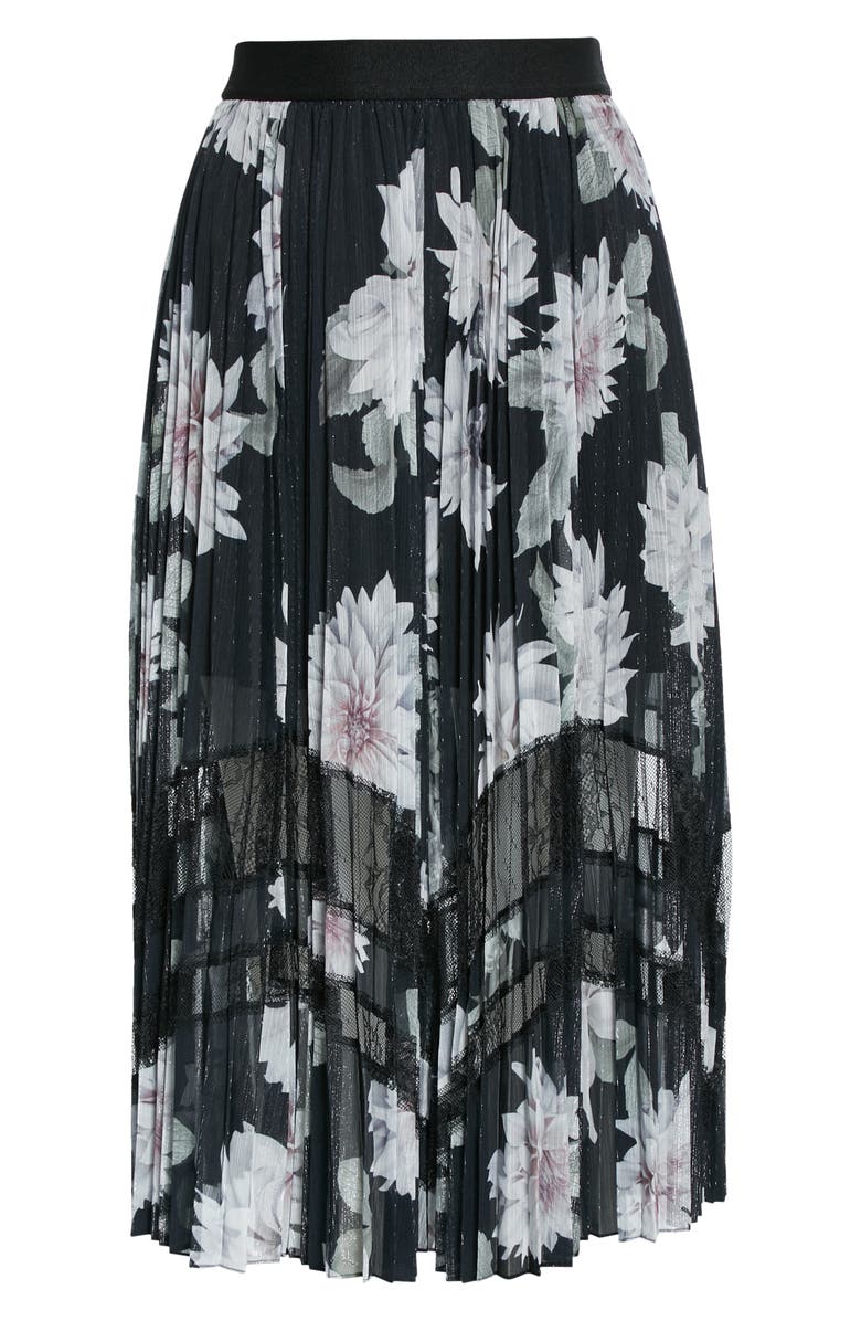 Ted Baker London Culsa Clove Metallic Floral Pleated Skirt | Nordstrom