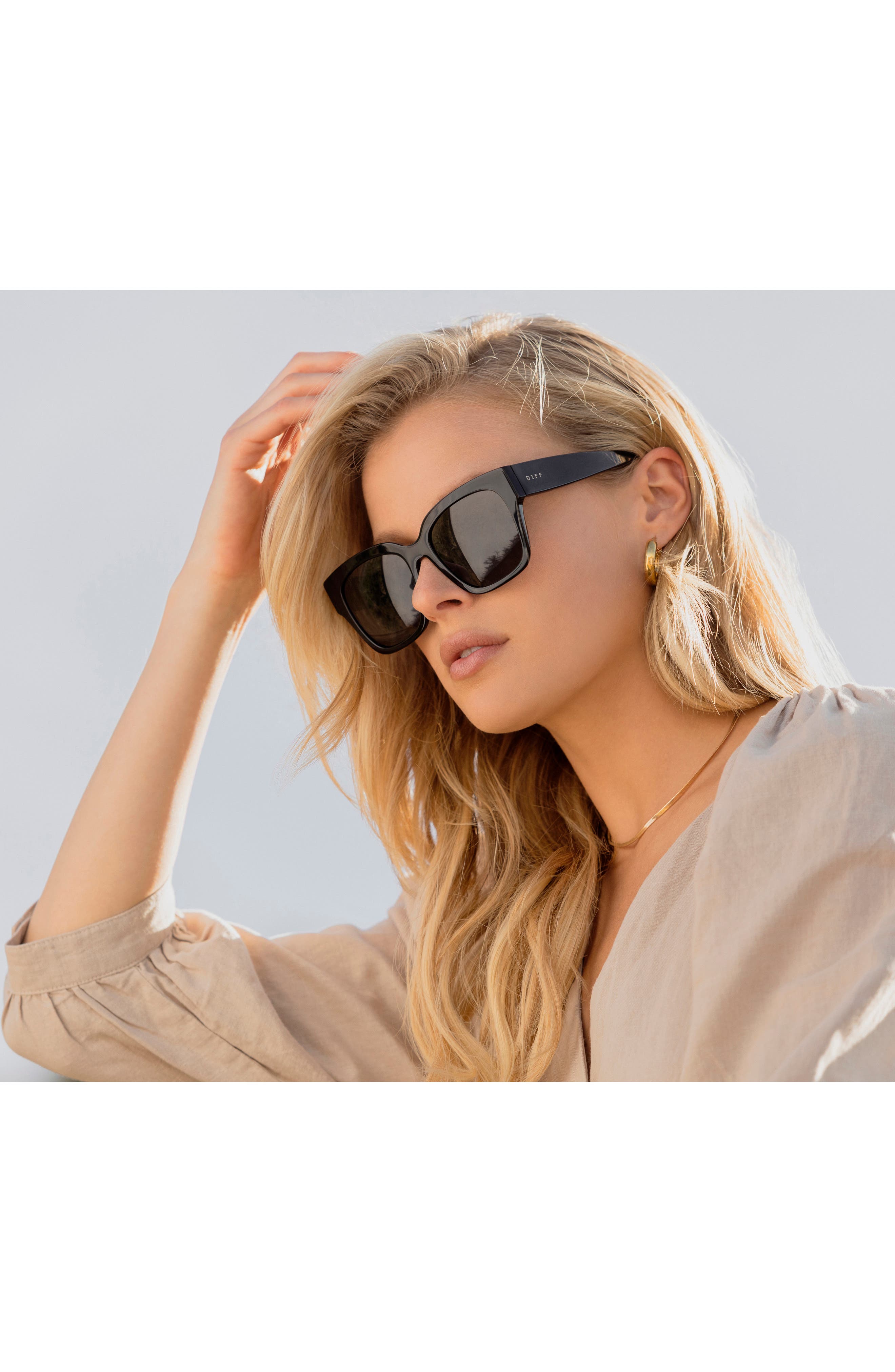DIFF Bella II 55mm Polarized Square Cat Eye Sunglasses | Nordstrom