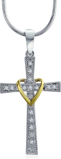 BLING JEWELRY Infinity Love of God CZ Cross Pendant Necklace ...