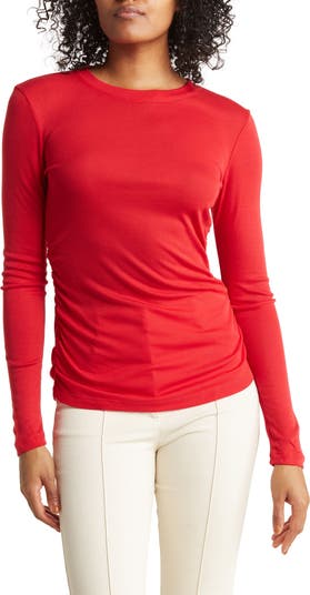 Reiss Jeanie Long Sleeve Ruched Top | Nordstromrack