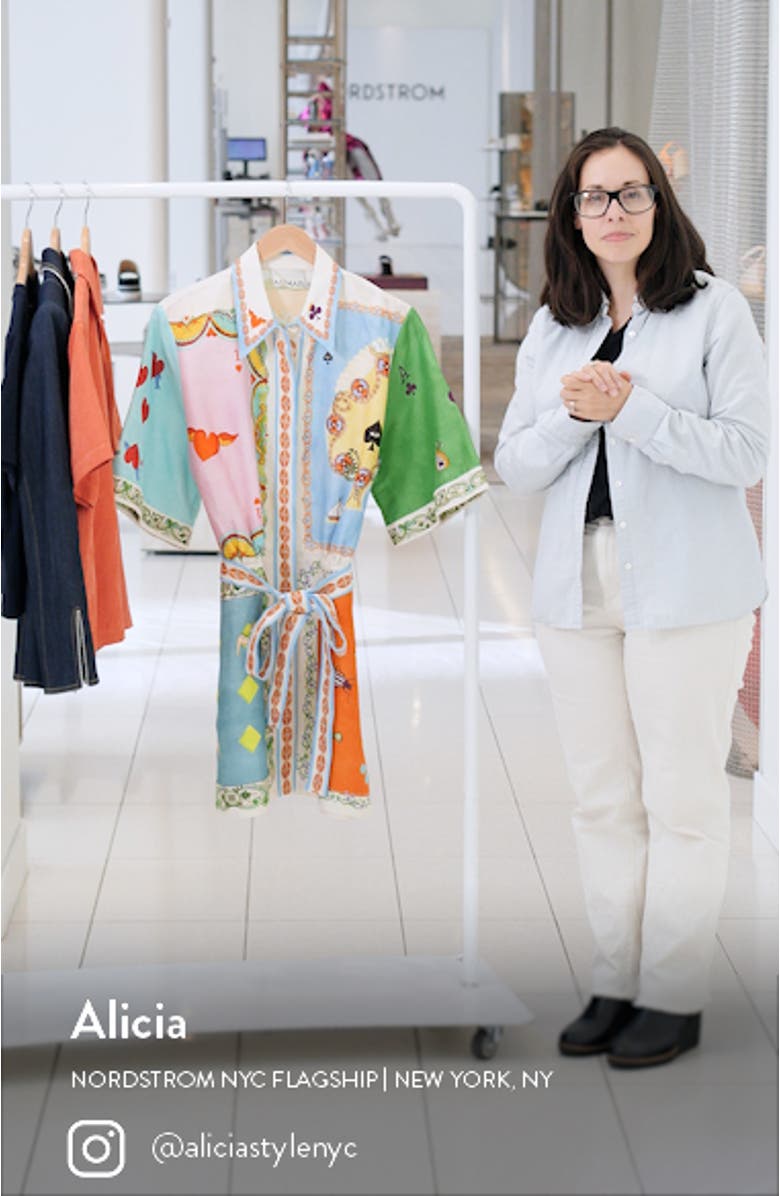 ALEMAIS Rummy Linen Blend Mini Shirtdress | Nordstrom