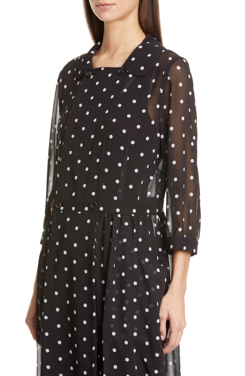 Comme des Garçons Dot Georgette Midi Dress | Nordstrom