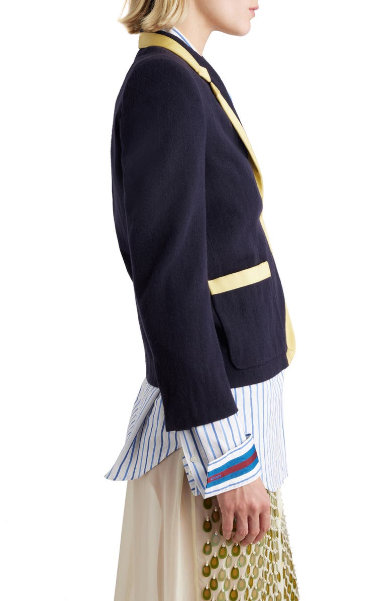 Dries Van Noten Contrast Trim Wool Blend Jacket | Nordstrom