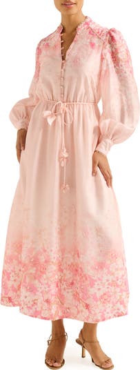 Ever New Courtney Placed Floral Long Sleeve Dress | Nordstrom