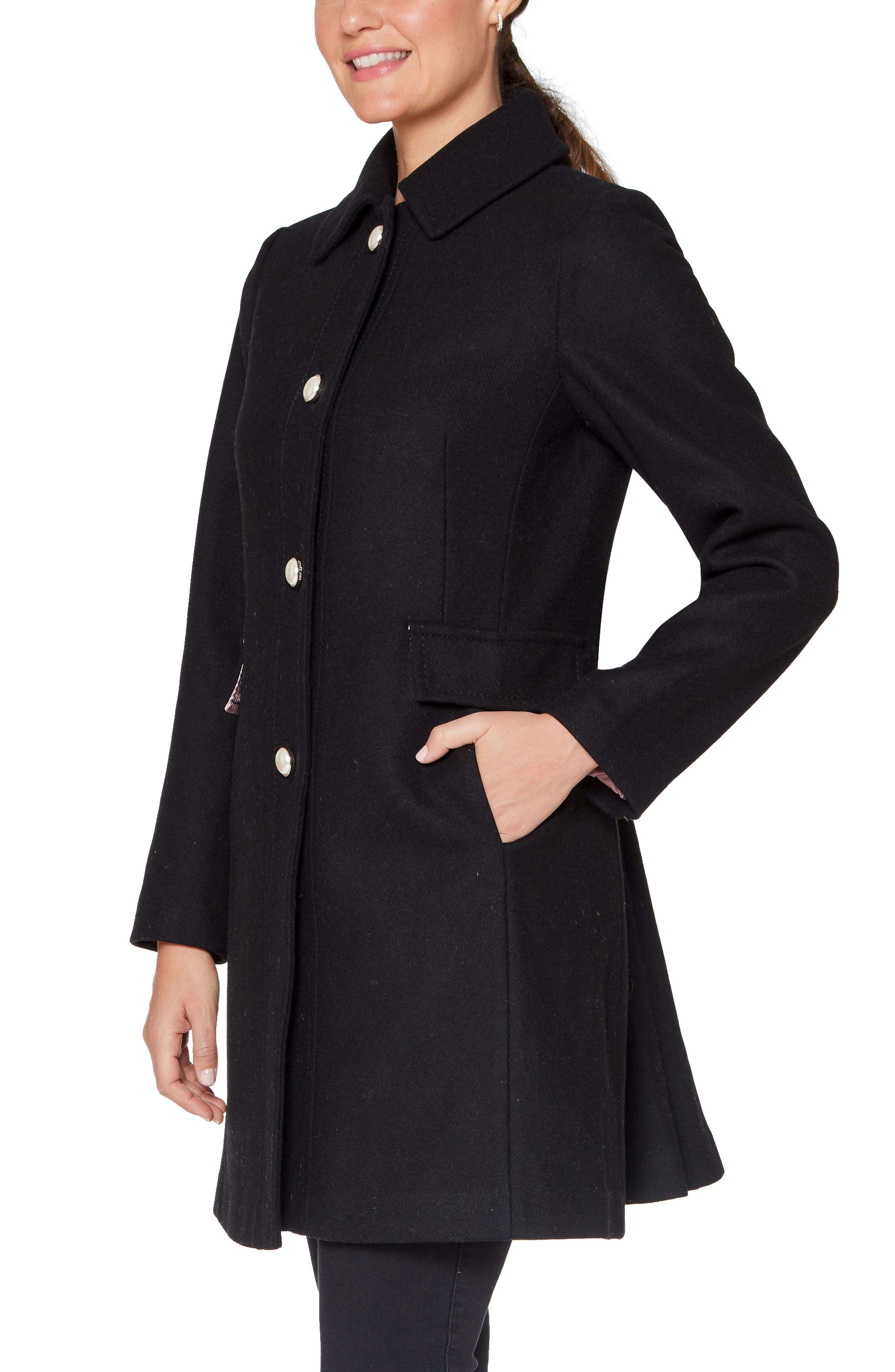 Kate Spade New York pearl button reefer jacket | Nordstrom